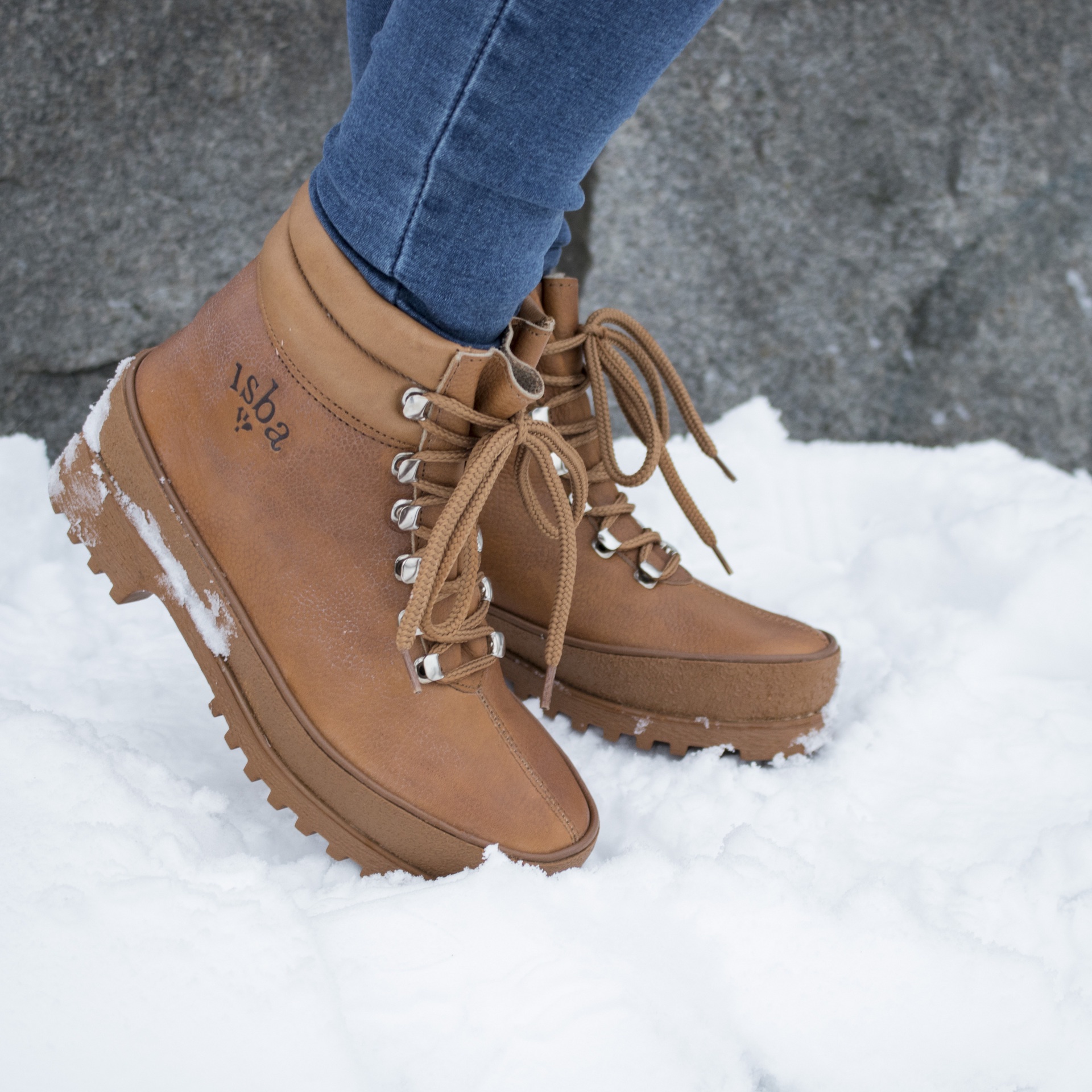 ISBA - Beige Vintersko Dame/herre - Trapes Sko